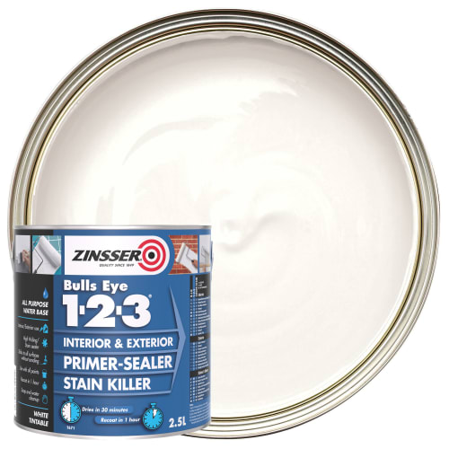 Zinsser Bulls Eye 123 Primer Sealer White 2.5L Wickes