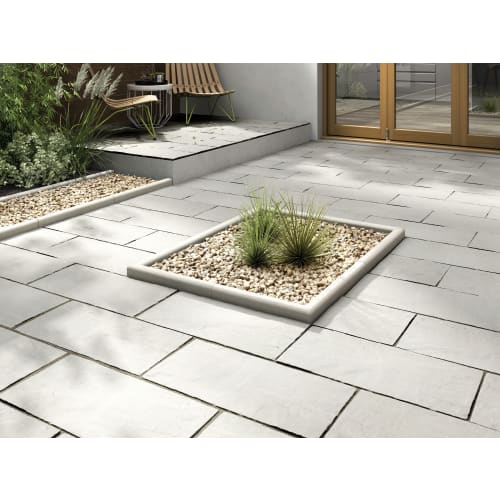 dark grey rectangle paving slabs