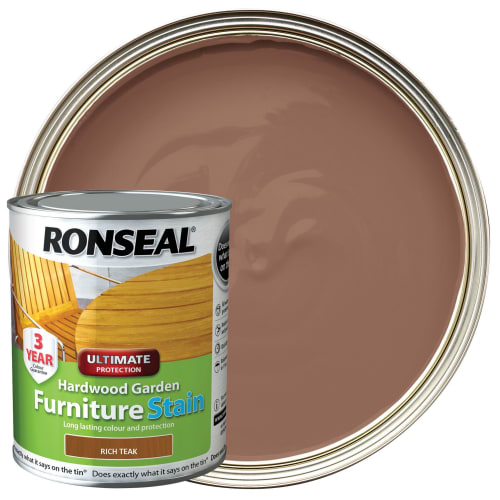 Ronseal Ultimate Protection Hardwood Garden Furniture Stain Rich Teak 750ml Wickes