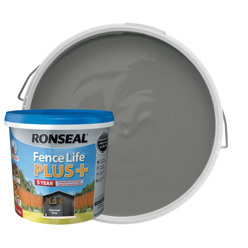 Ronseal Fence Life Plus Matt Shed Fence Treatment Charcoal Grey 5L Wickes