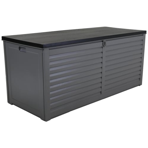 Charles Bentley Grey Black Large Outdoor Plastic Storage Box 490L Wickes