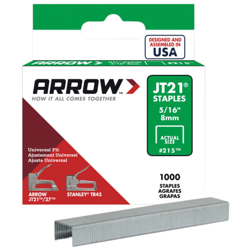 Arrow JT21 T27 Light Duty Staples 8mm Pack of 5000 Wickes