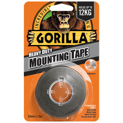 Gorilla Heavy Duty Double Sided Mounting Tape up to 12kg 1.5m Wickes