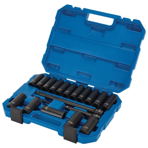 Draper HI TORQ 1 2 Square Drive Metric Deep Impact Socket Set 19 Piece