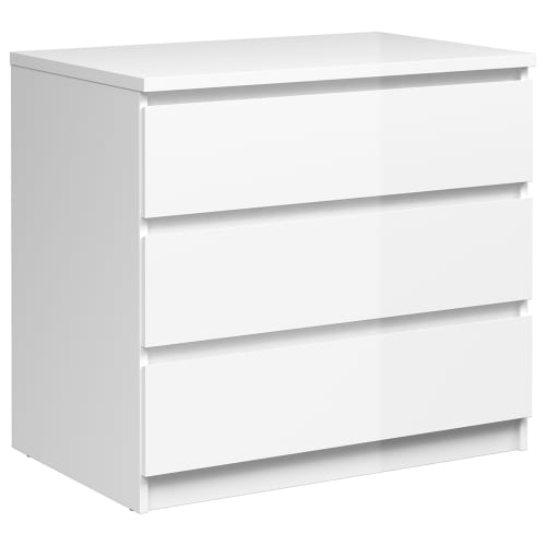Naia Bedside Chest of 3 Drawers White Wickes