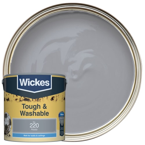 Wickes Tough Washable Matt Emulsion Paint Pewter No.220 2.5L Wickes