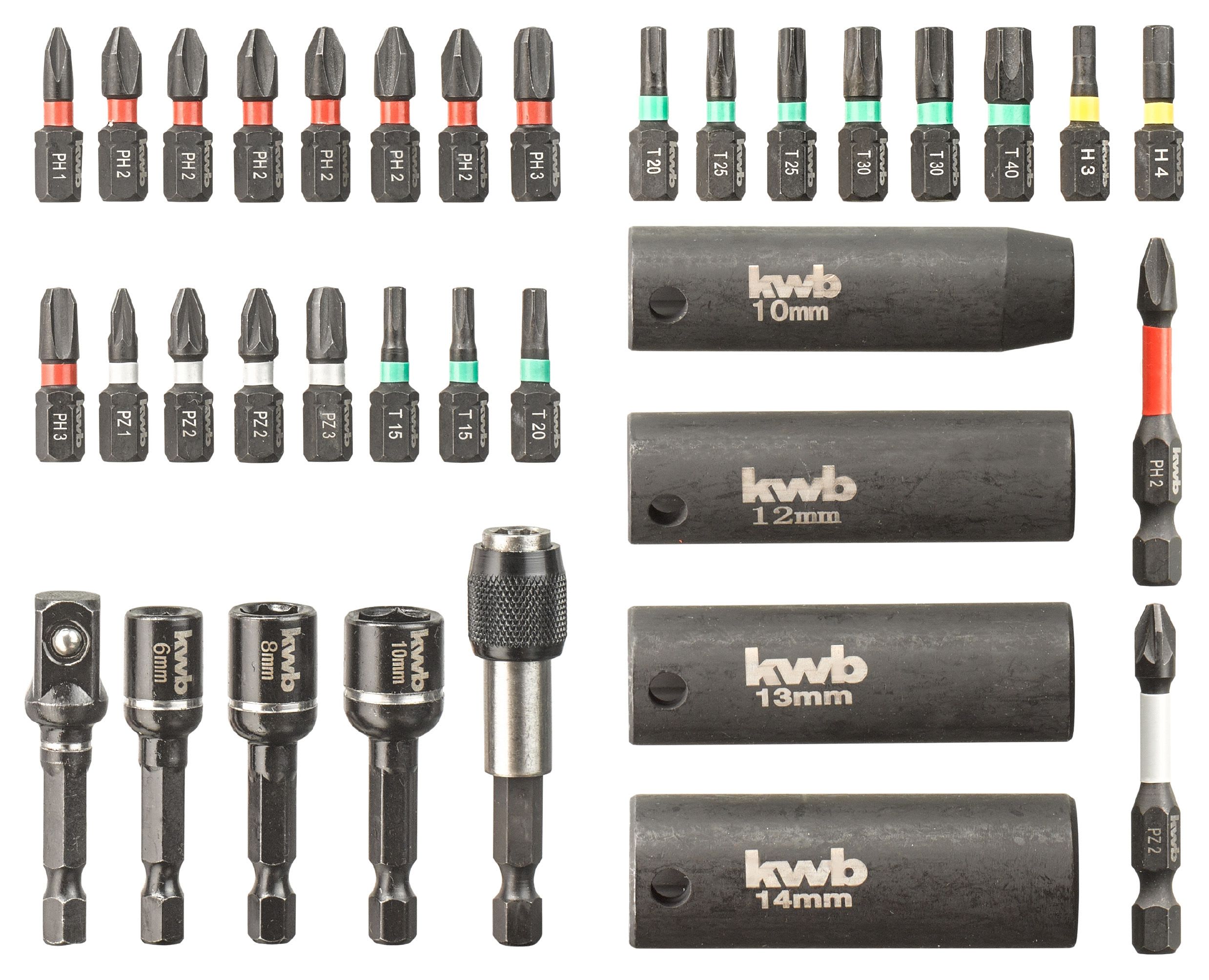 Offer Wickes Einhell kwb L Box 35 Piece Screwdriver Impact