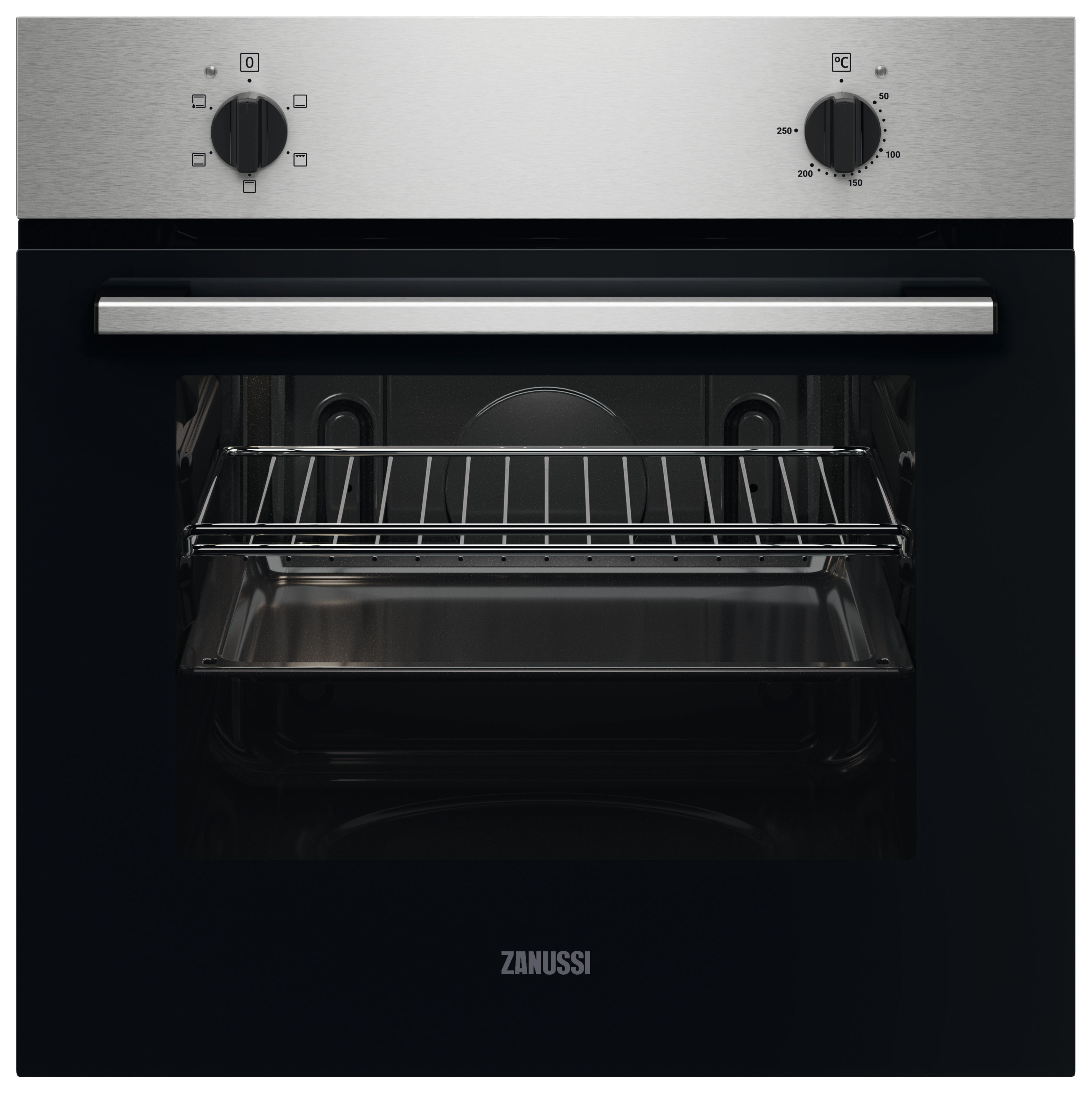Zanussi ZOHTB0X2 Silver Multifunction 70L Single Electric Oven | Wickes ...