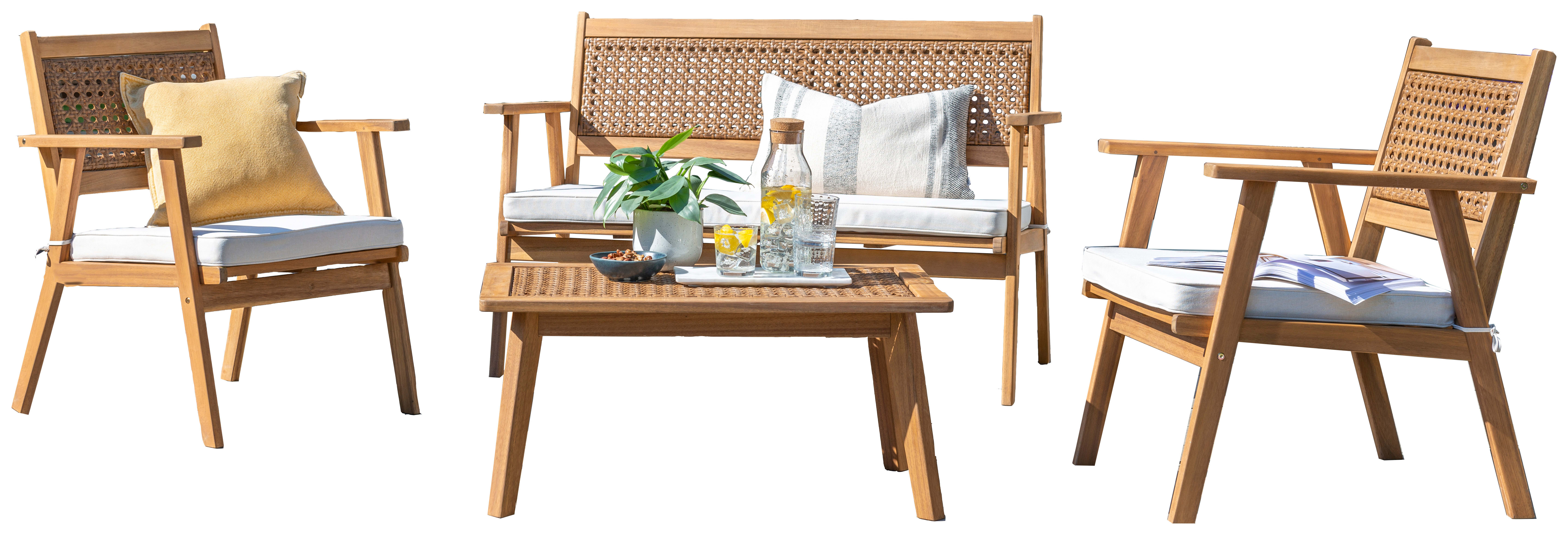 Norfolk Leisure Brent Acacia Lounge Set | Wickes.co.uk