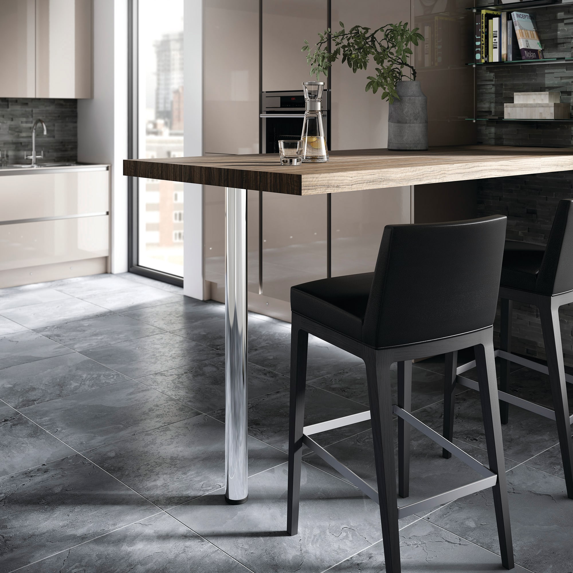 Rothley Polished Stainless Steel Worktop Leg 60 x 870mm Wickes