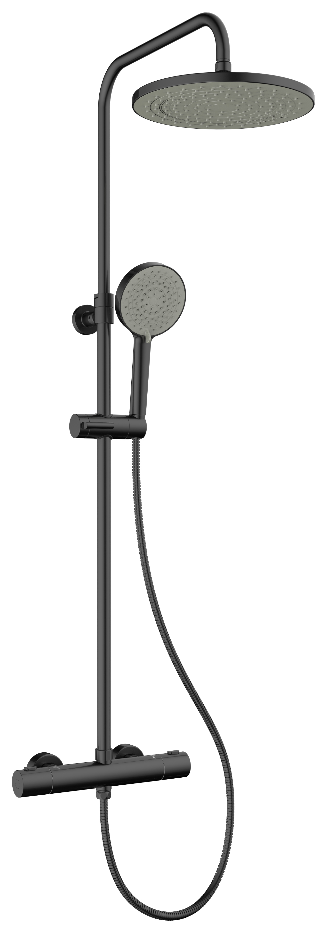 Wickes Alure Round Thermostatic Mixer Shower Matt Black Wickes